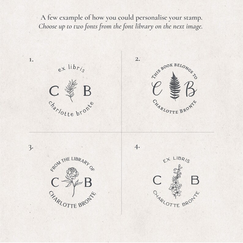 Personalised Monogram Book Stamp - Etsy