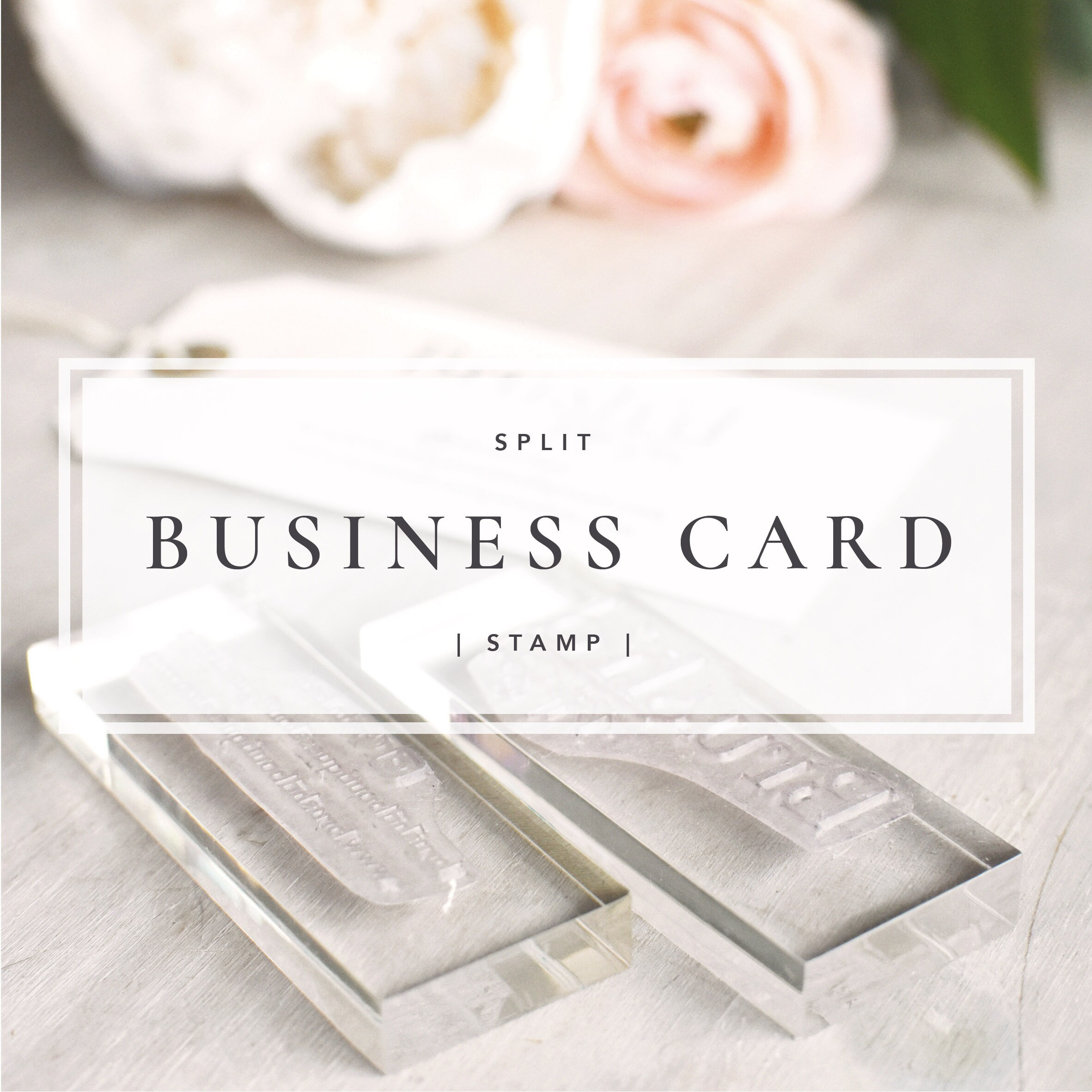 Split Business Card Stamp Set Custom Logo and Social Media - Etsy UK