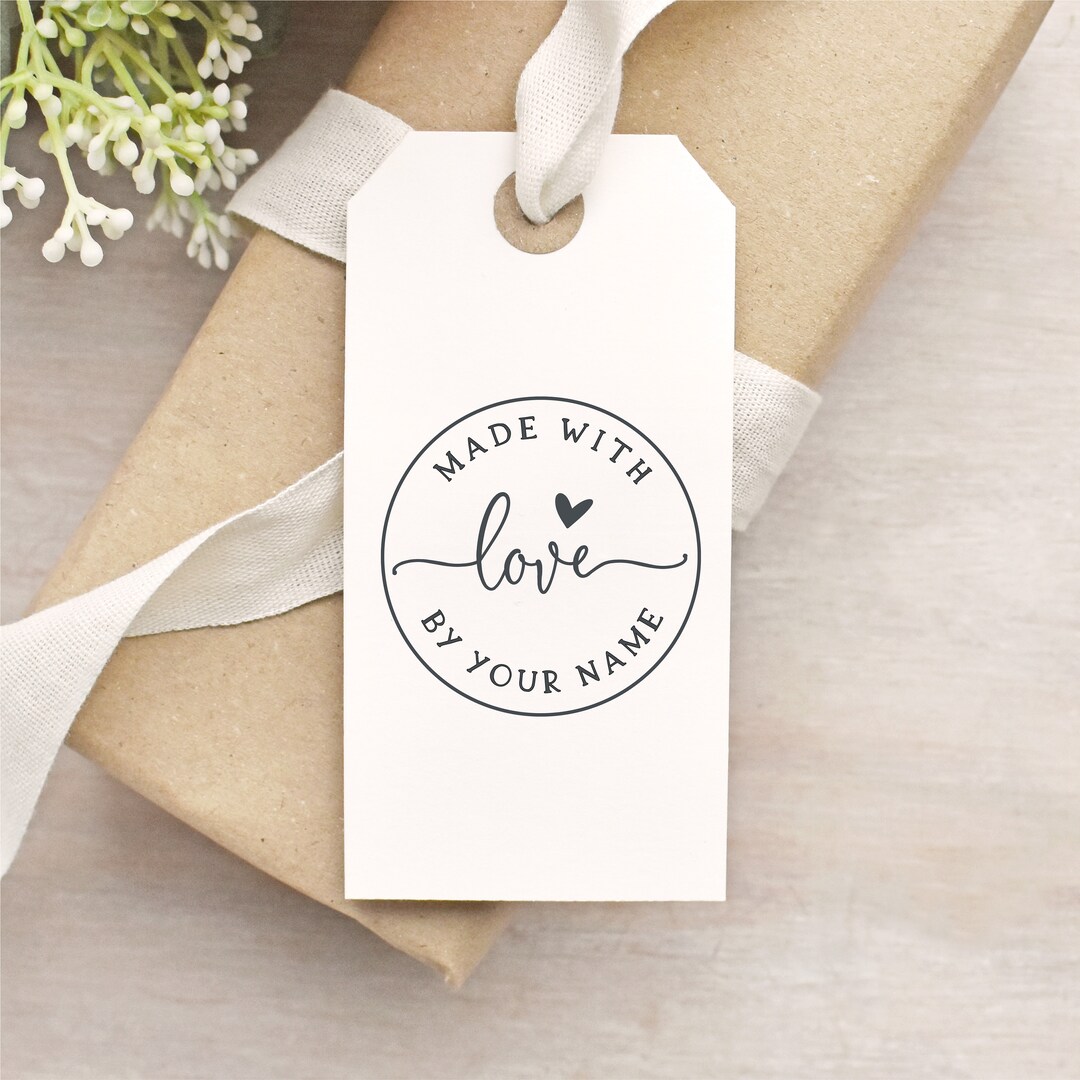 Personalised Custom Made With Love Rubber Stamp - Etsy