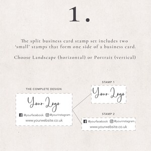 Split Business Card Stamp Set Custom Logo and Social Media - Etsy UK