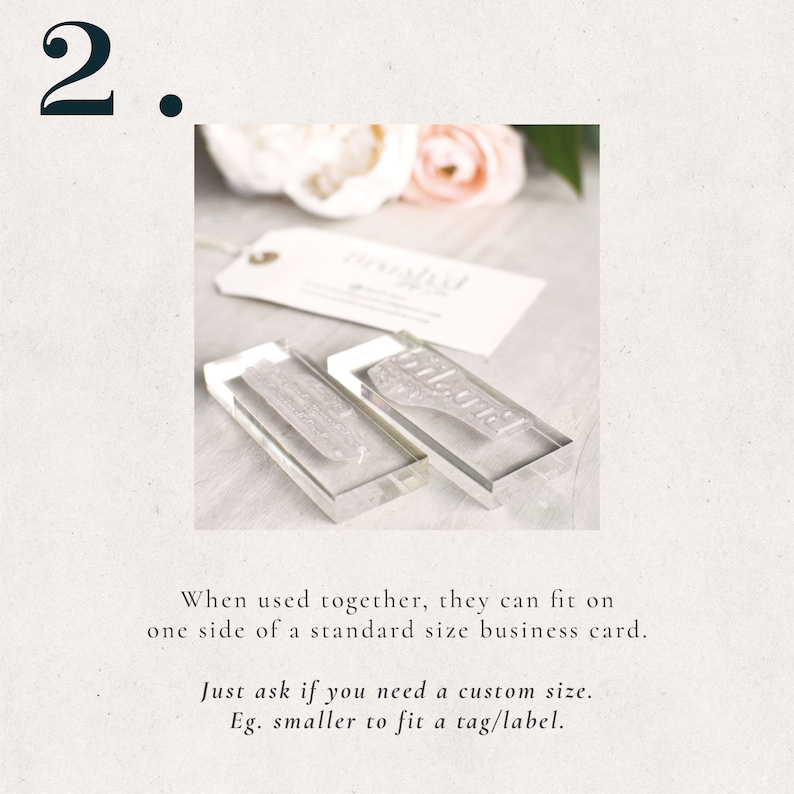 Split Business Card Stamp Set Custom Logo and Social Media - Etsy