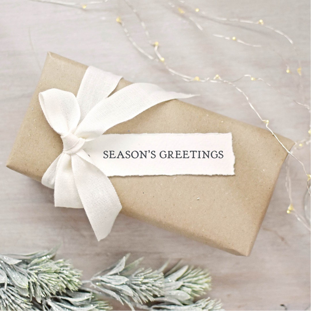 Season's Greetings Simple Rubber Stamp - Etsy