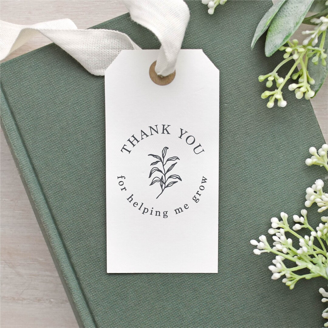 Circle Thank You Helping Me Grow Stamp | Teacher Quote Clear Rubber ...
