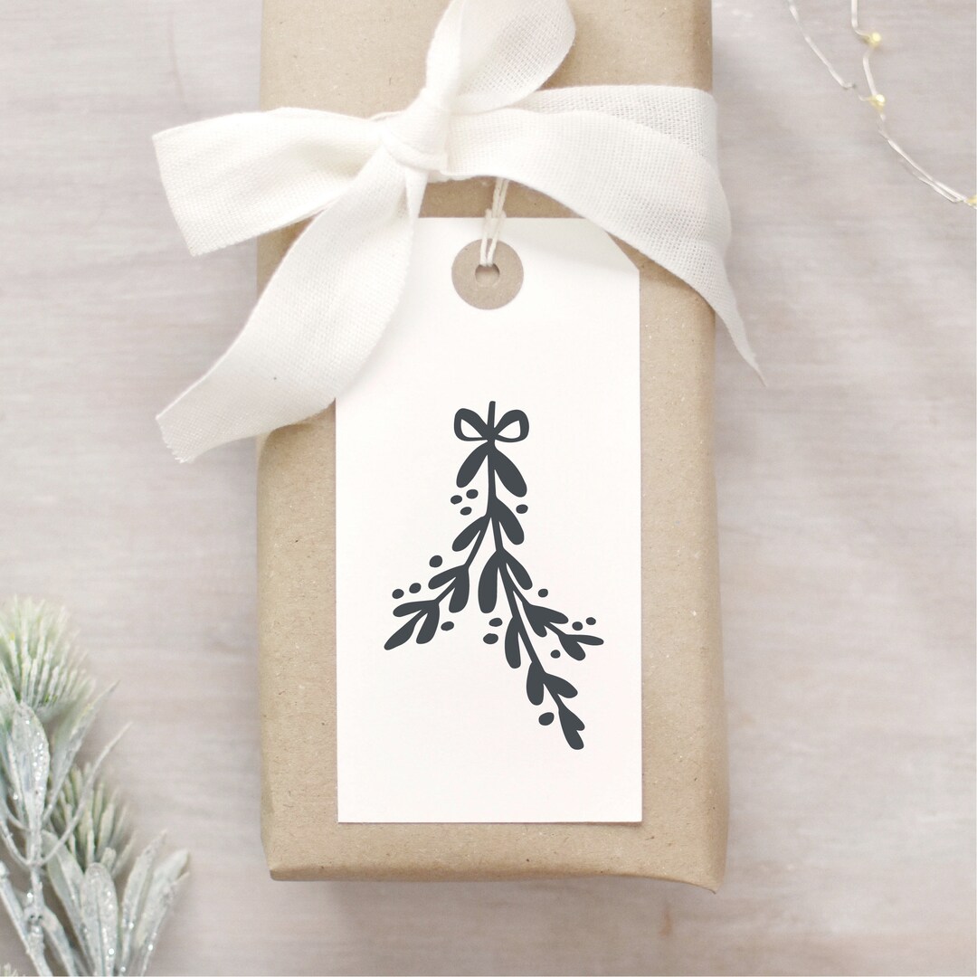Mistletoe Sprig Christmas Rubber Stamp - Etsy