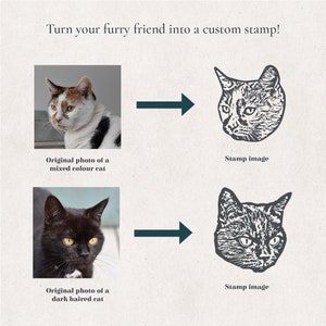 Personalised Pet Portrait Stamp Custom Cat Stamper Gift for Cat Lover ...