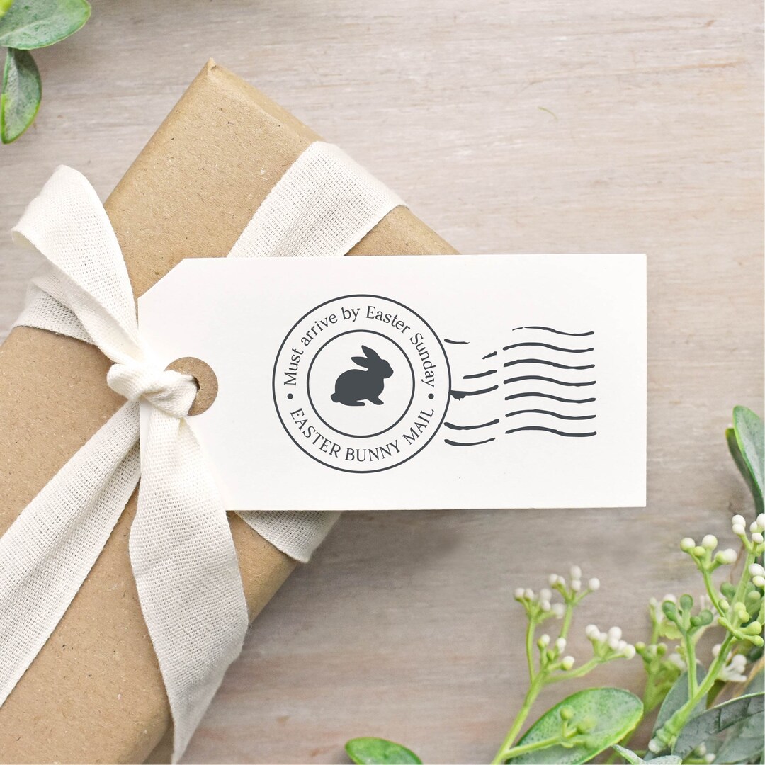 Easter Bunny Mail Rubber Stamp - Etsy