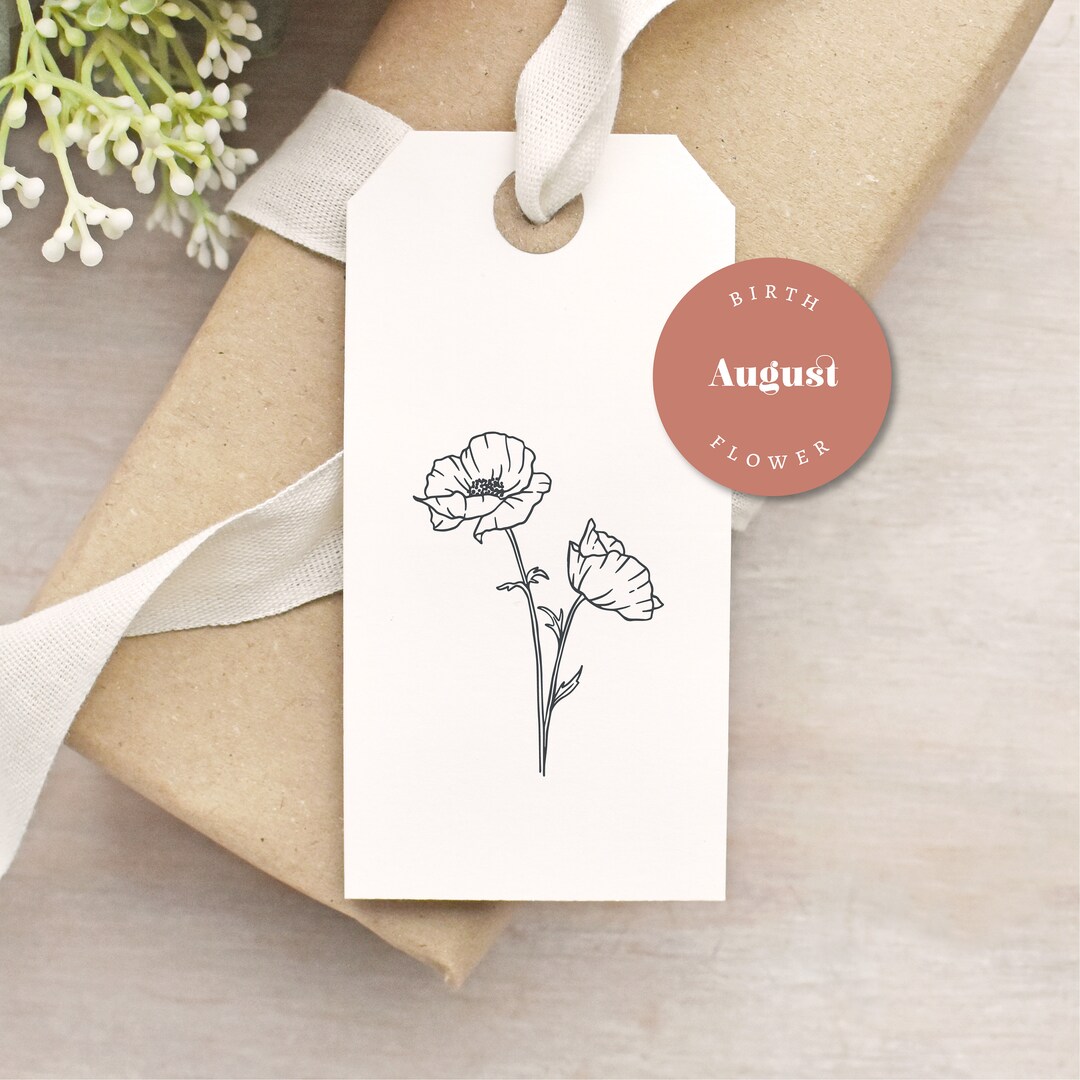 Poppy Flower Clear Rubber Stamp | August Birth Flower - Etsy