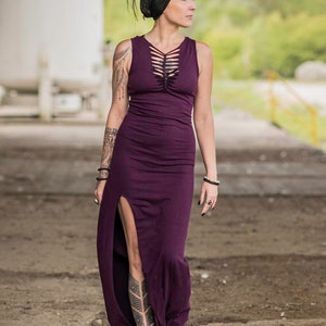 Purple Promise Dresslong Dress,slashed,open Back,cutout,braided ...