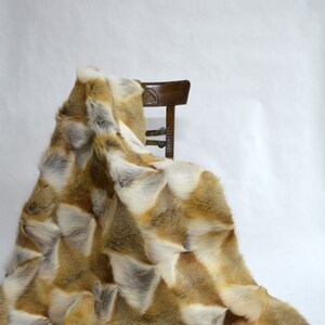 Real Fox Fur Throw Bedding, Real Fur Throw Bedspread, Gold Fox Fur ...