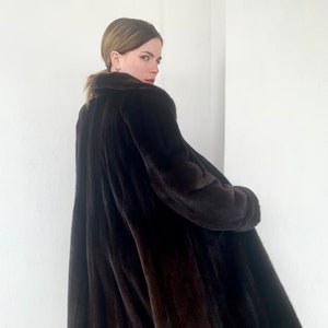 Real Mahogany Let Out Godet Mink Superior Fur Long Coat in Supple Male ...