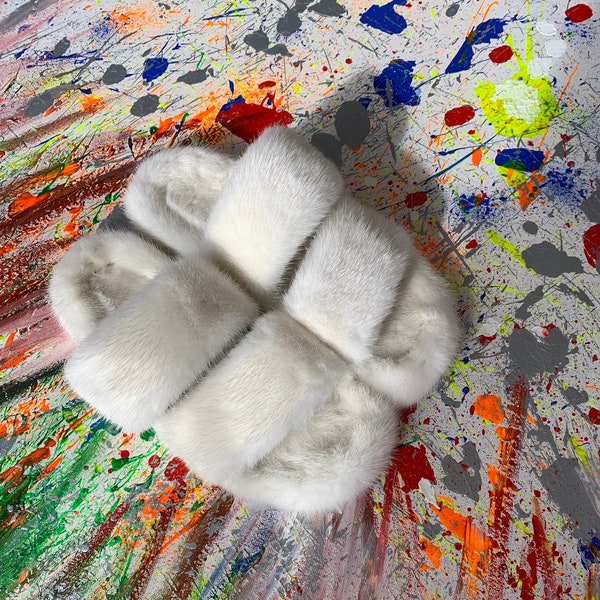 Mink Fur Slides - Etsy