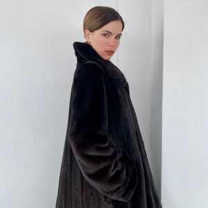 Real Mahogany Let Out Godet Mink Superior Fur Long Coat in Supple Male ...