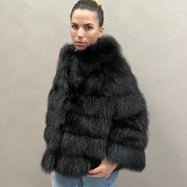 Black Fur Coat - Etsy