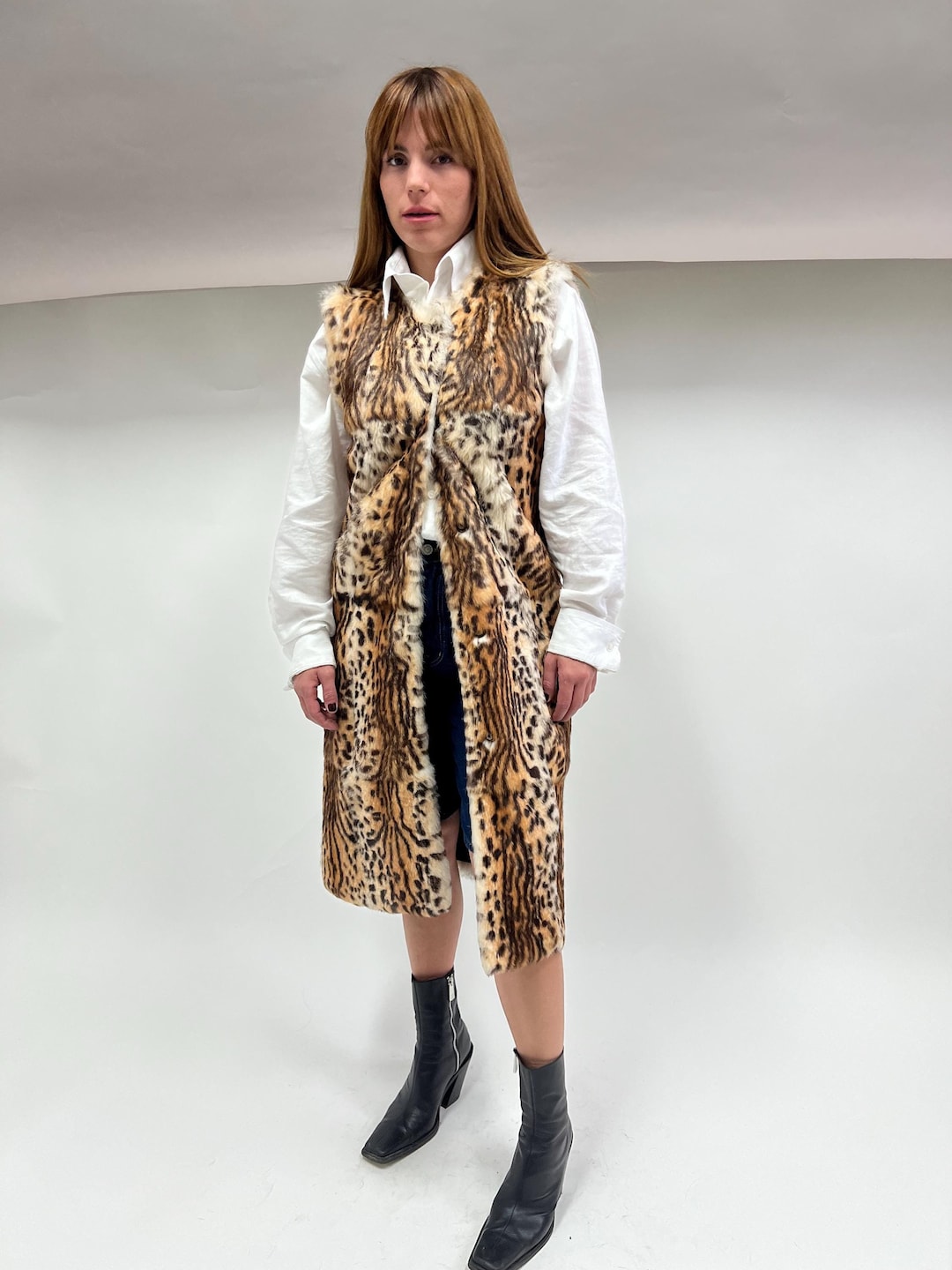 Leopard Print Rabbit Fur Vest - Edgy Style Jacket - Etsy