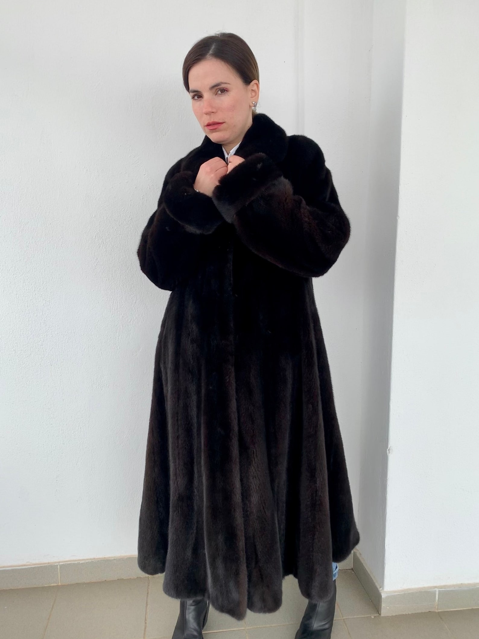 Real Mahogany Let Out Godet Mink Superior Fur Long Coat in - Etsy
