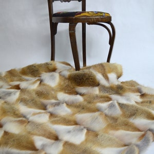 Real Fox Fur Throw Bedding, Real Fur Throw Bedspread, Gold Fox Fur ...