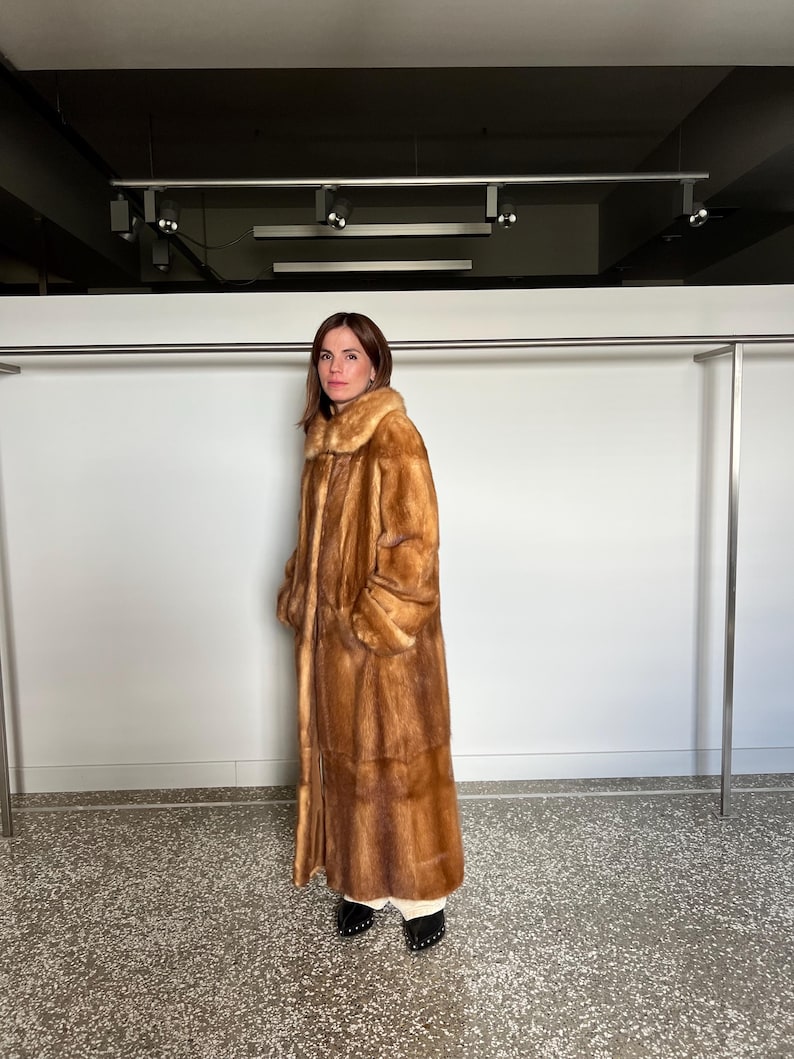 Handmade Golden Mink Fur Coat: Full Length Luxury Saga Stroller - Etsy