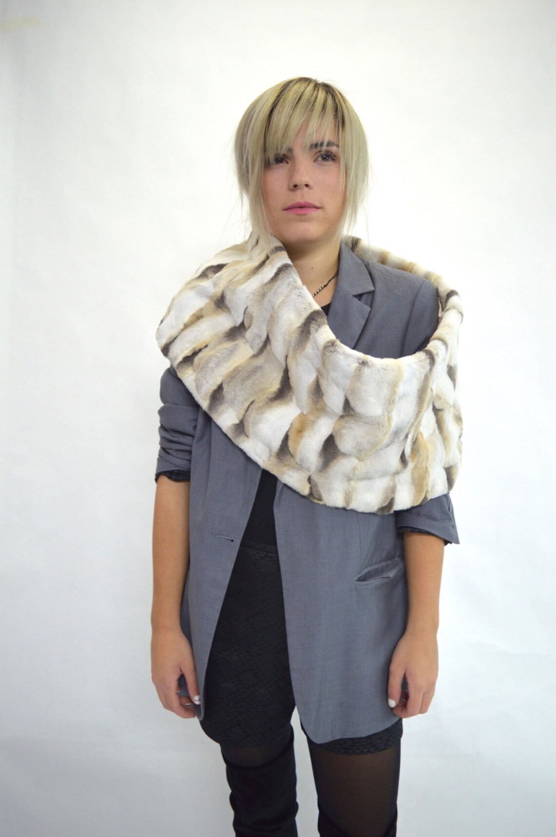 Real Fur Collar Fox Collar Sheared Fox Fur Cowl Fur Collar - Etsy