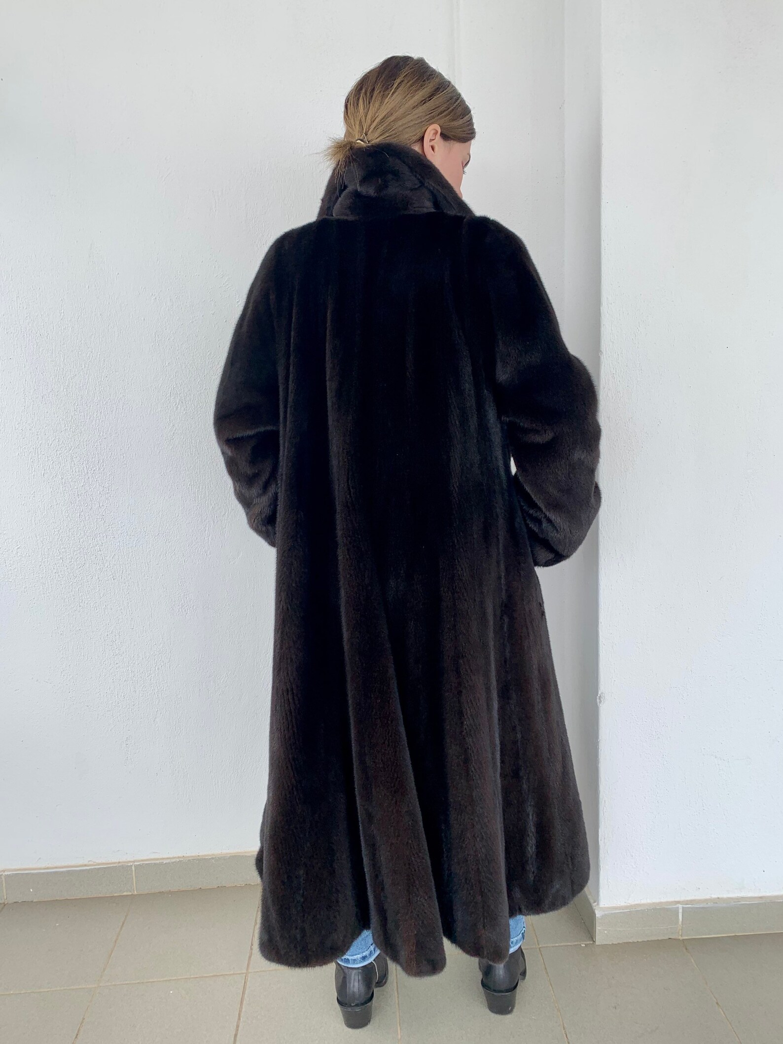 Real Mahogany Let Out Godet Mink Superior Fur Long Coat in - Etsy