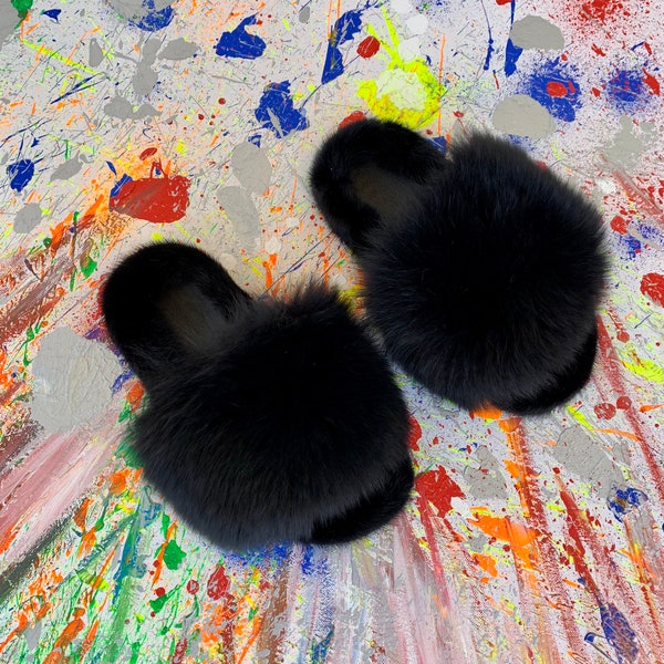 Fur Slides - Etsy