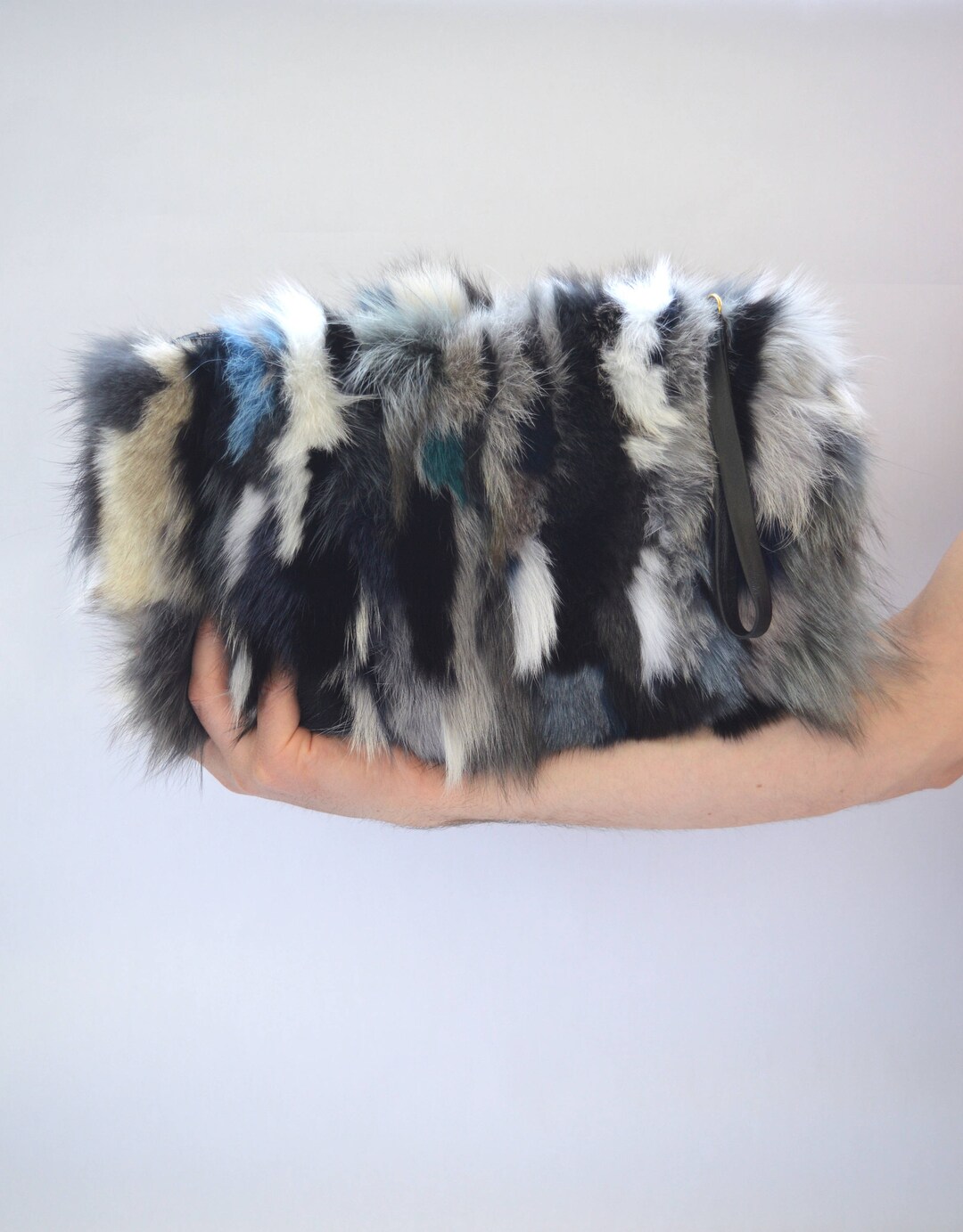 Real Fox Fur Bag, Real Fur Clutch Bag, Genuine Leather Handbag ...