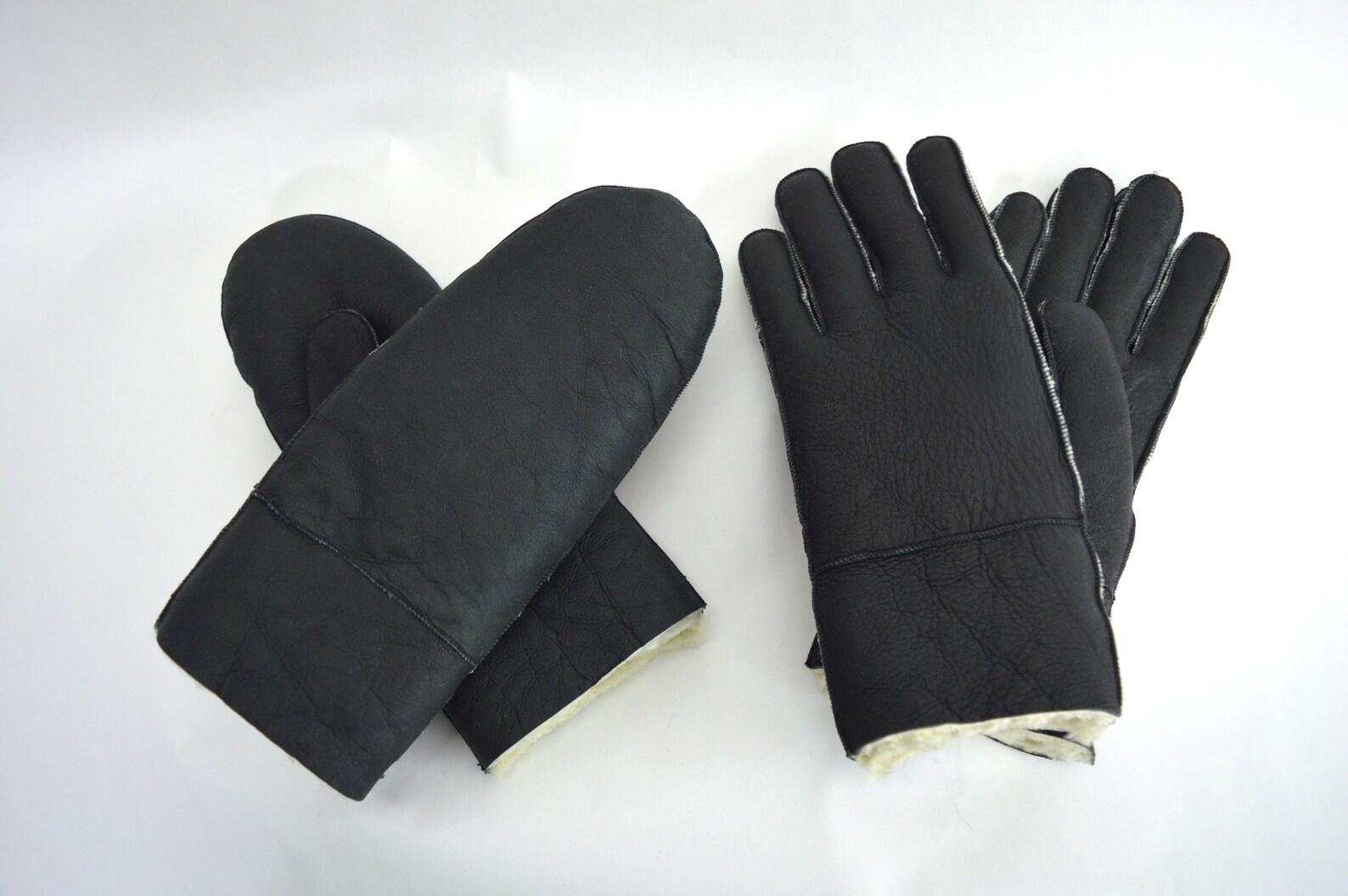 Real Sheepskin Fur Mittens Genuine Shearling Fur Gloves for - Etsy