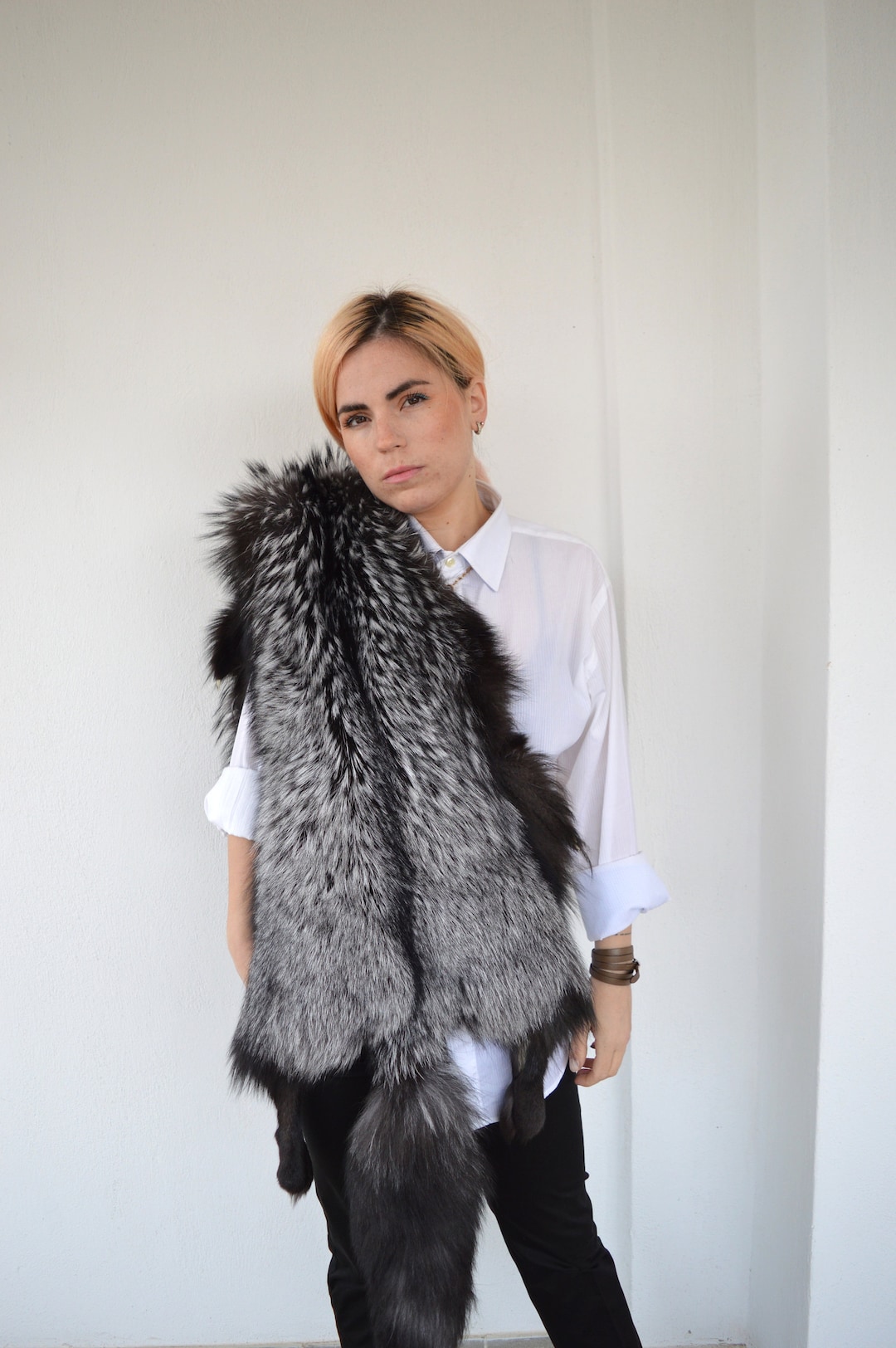 Genuine Silver Fox Fur Pelt, Super Supple and Lavish as Fur Stole or ...