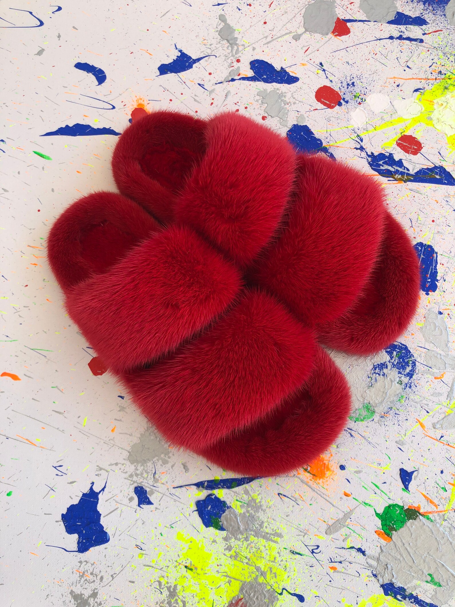 Real Fur Slides in Pink Mink Full Skin Rubber Fur Slippon - Etsy