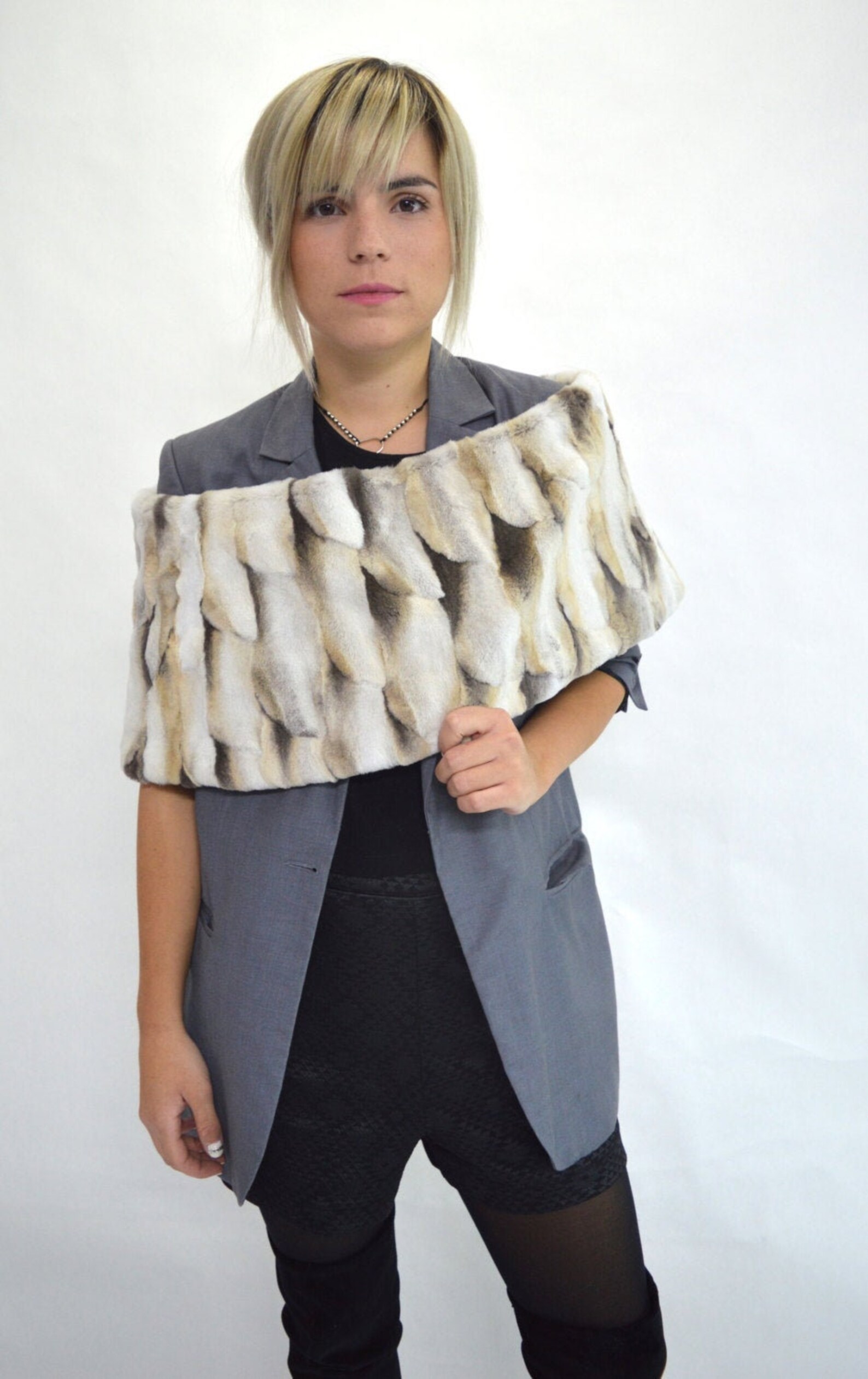 Real Fur Collar Fox Collar Sheared Fox Fur Cowl Fur Collar - Etsy