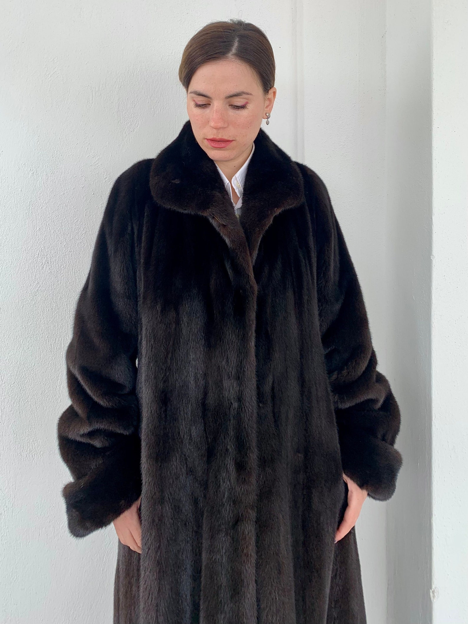 Real Mahogany Let Out Godet Mink Superior Fur Long Coat in - Etsy