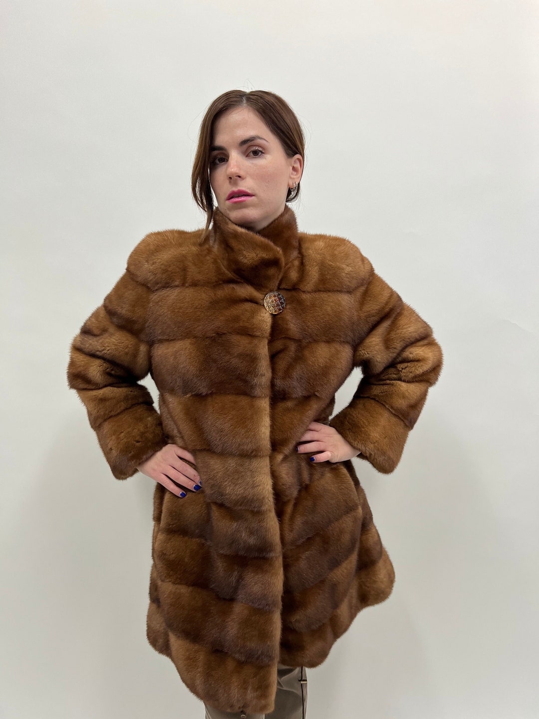 Golden Mink Fur Coat: Saga Lavish Full Skin Jacket, Size Medium - Etsy