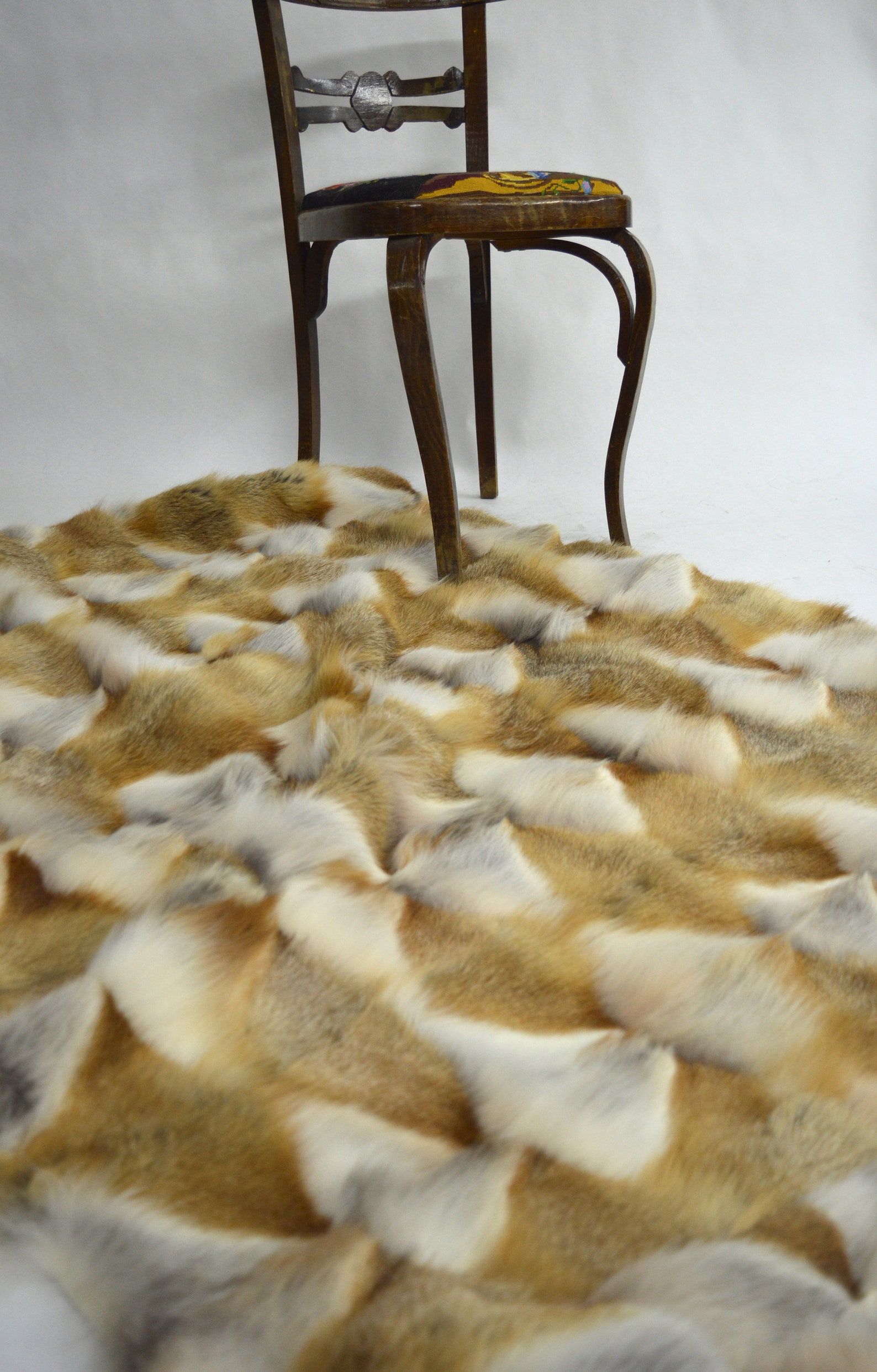 Real Fox Fur Throw Bedding Real Fur Throw Bedspread Gold Fox - Etsy