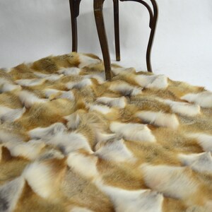 Real Fox Fur Throw Bedding, Real Fur Throw Bedspread, Gold Fox Fur ...