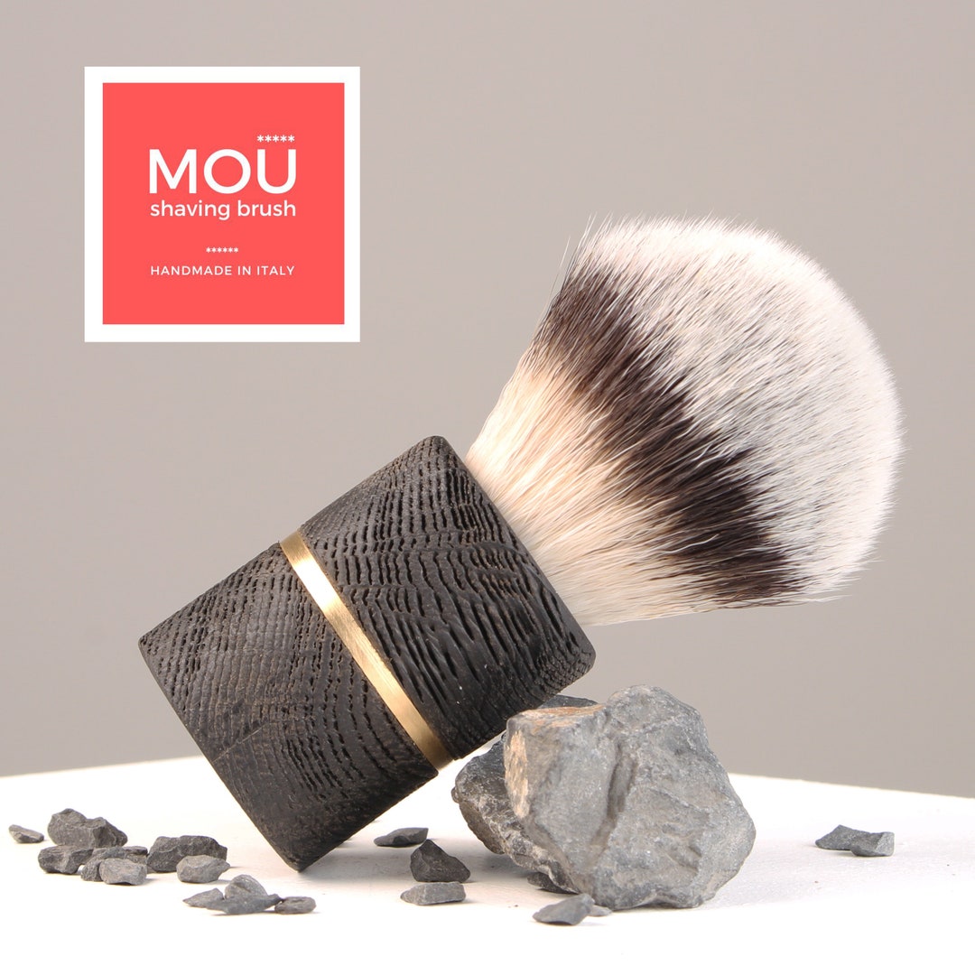 Sandblasted Bog Oak Shaving Brush 26 Mm Synthetic Knot - Etsy