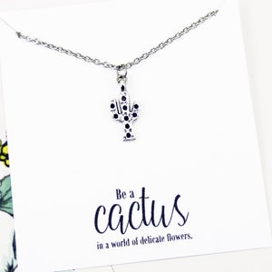 Cactus Necklace Charm, Cactus Themed Gifts, Personalized Gift, Friend ...