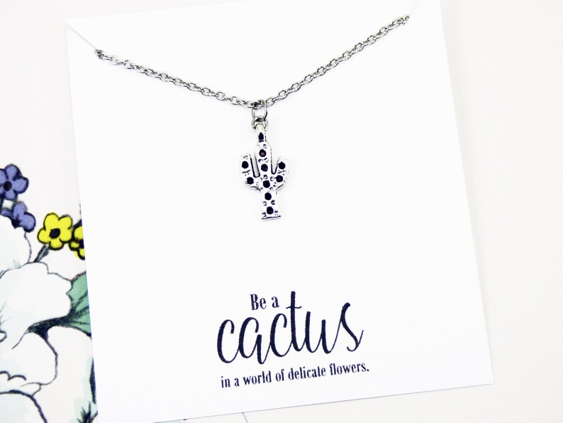 Cactus Necklace Charm Cactus Themed Gifts Personalized Gift - Etsy