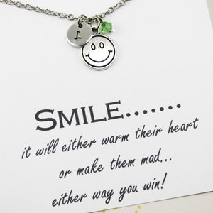 Smiley Face Necklace Silver, Smile Necklace, Emoji Jewelry ...