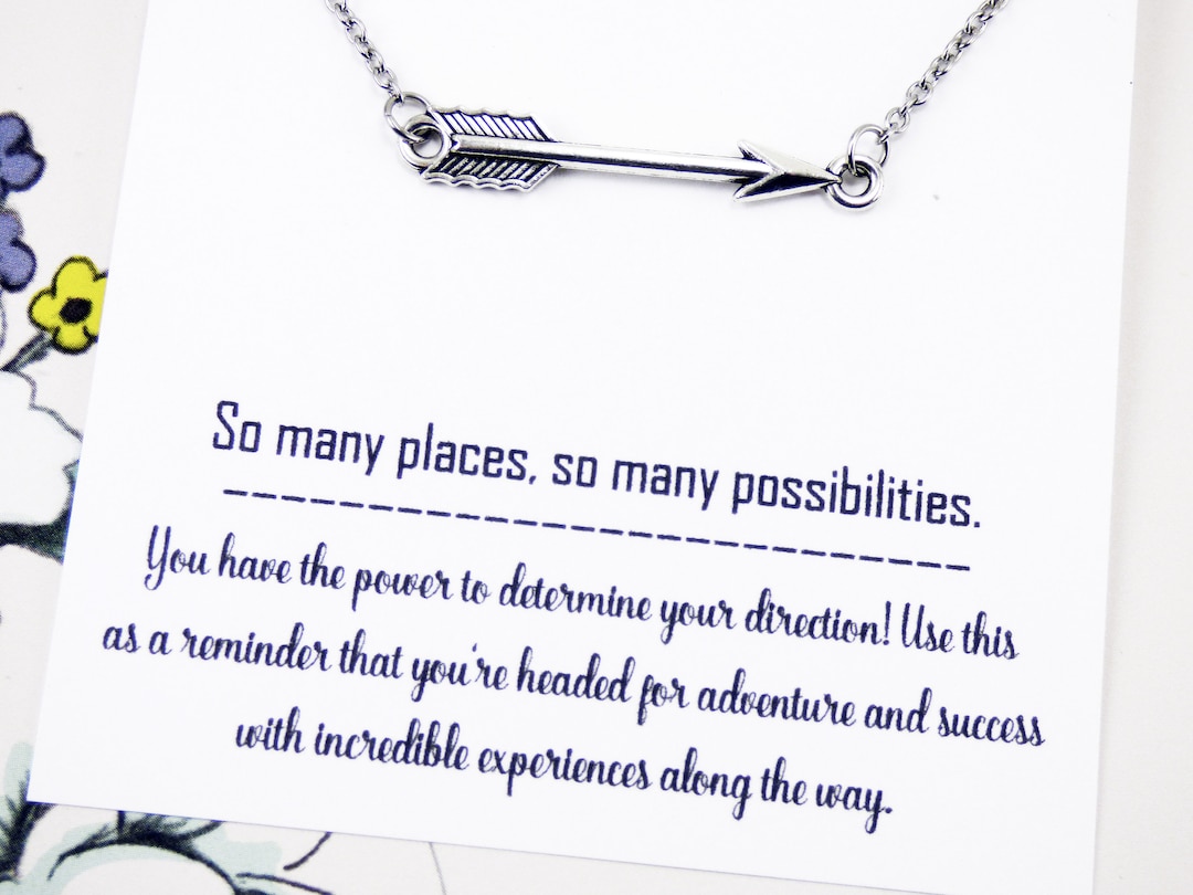 Silver Arrow Necklace, Arrow Meaning, Arrow Gifts for Her, Graduation ...
