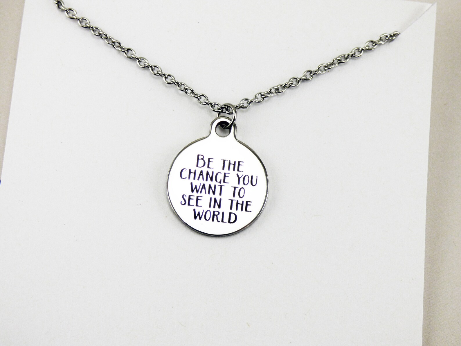 Be the Change Necklace, Ghandi Necklace, Inspirational Necklaces, Quote ...