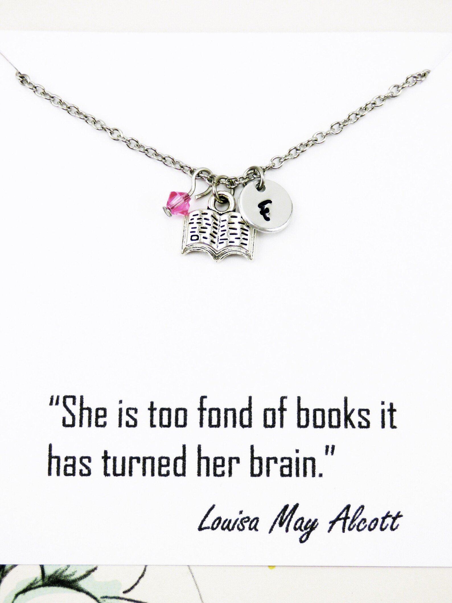 Silver Book Necklace Library Book Jewelry With a Message | Etsy