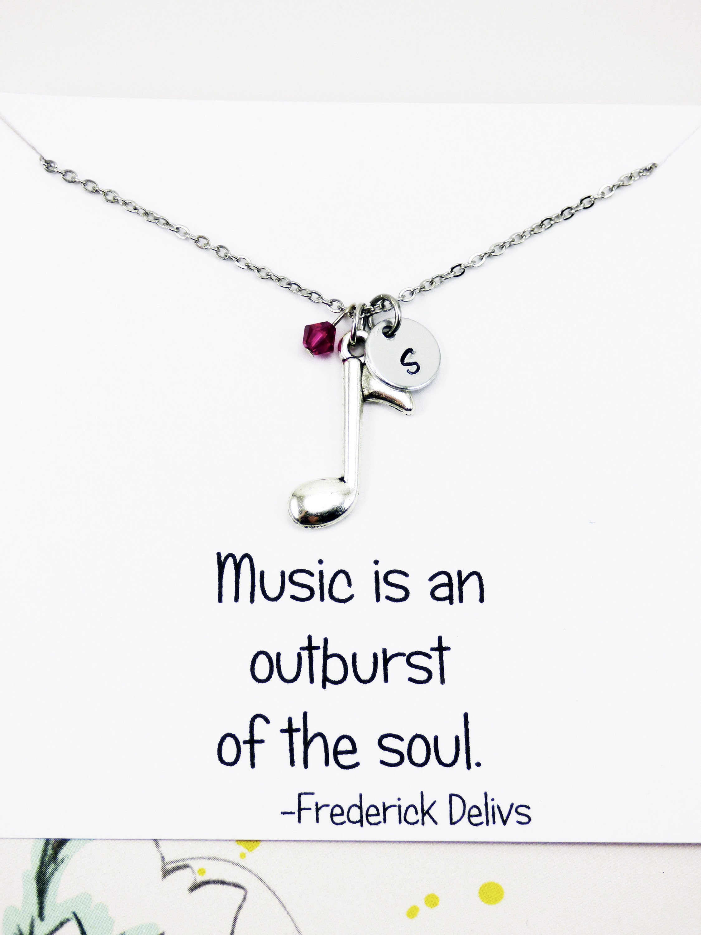 Music Note Necklace music jewelry musician choir | Etsy