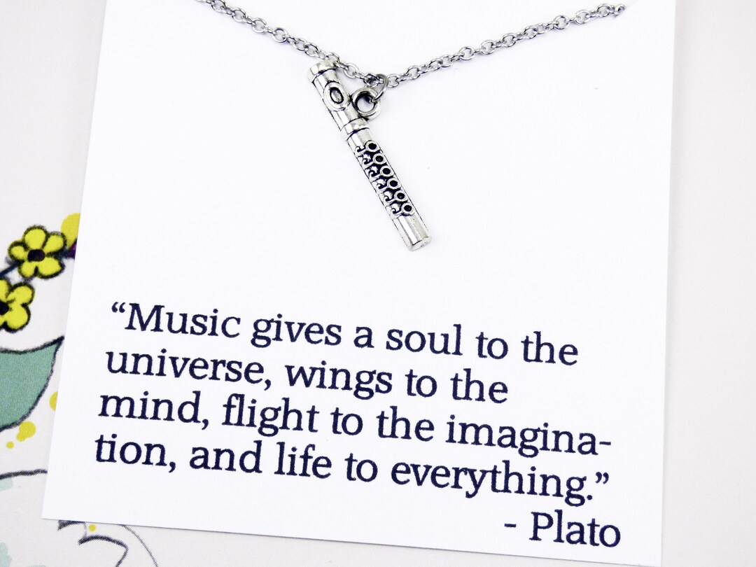 Flute Necklace, Flute Themed Gifts Music, Flute Jewelry, Music Lovers ...