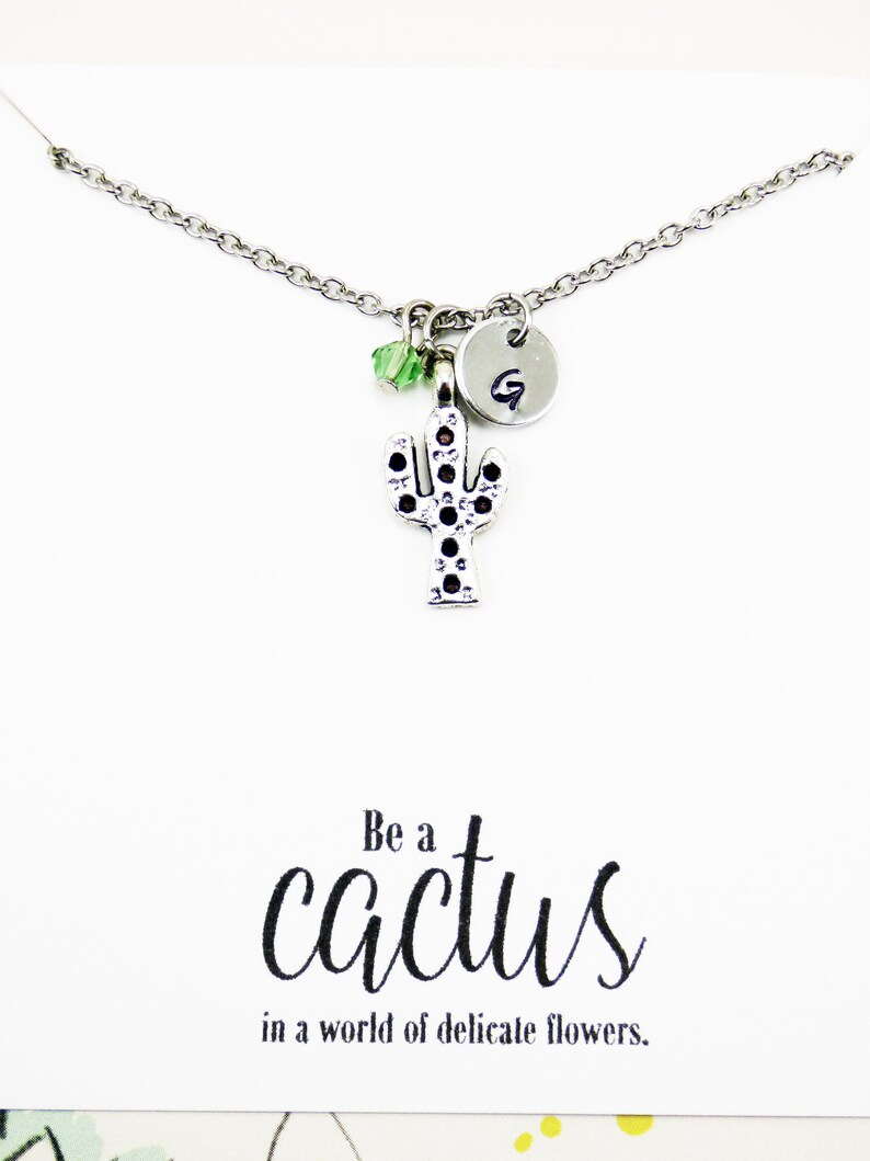 Cactus Necklace Charm Cactus Themed Gifts Personalized Gift - Etsy