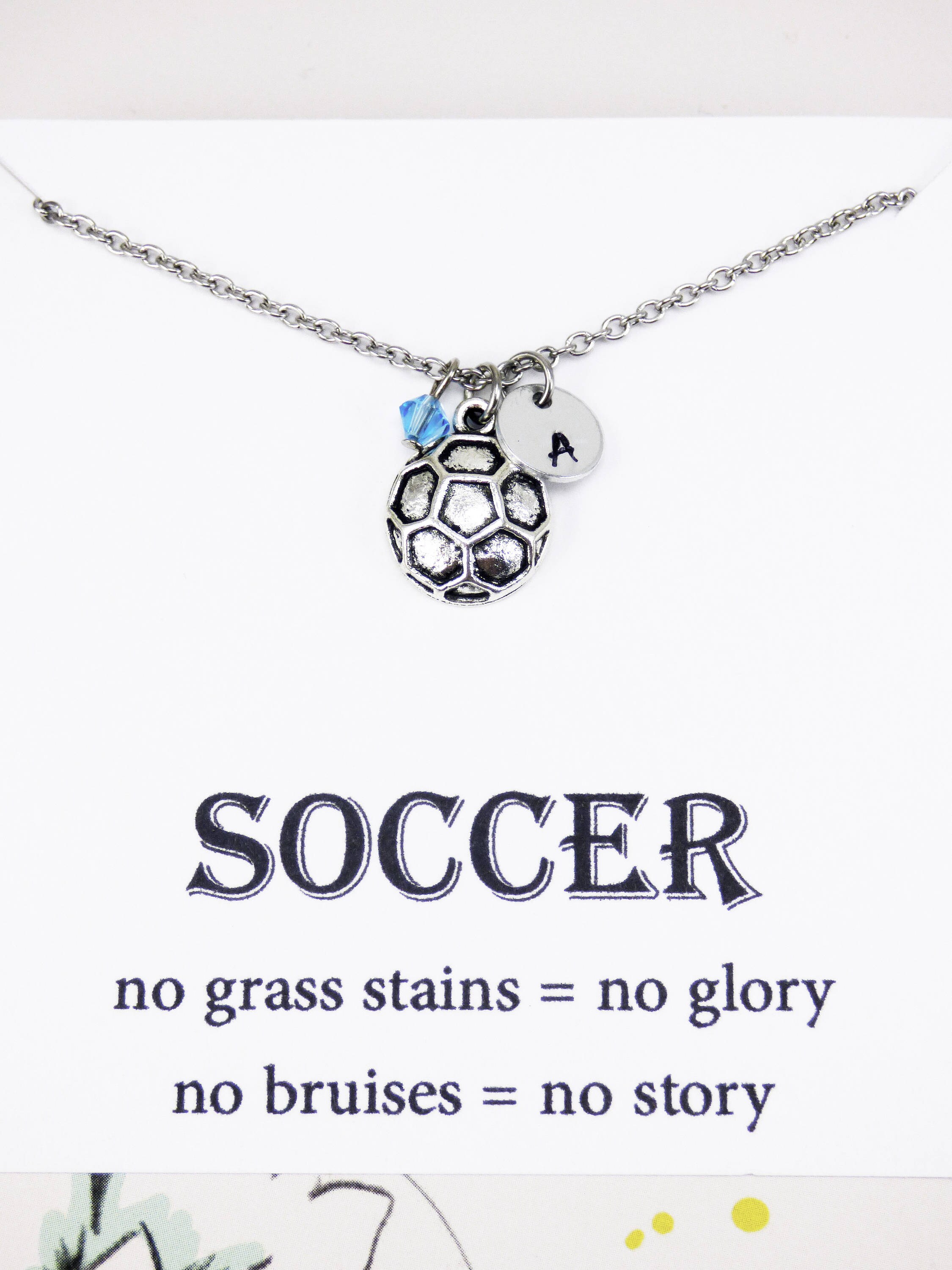Soccer Necklace soccer ball jewelry team meaningful | Etsy