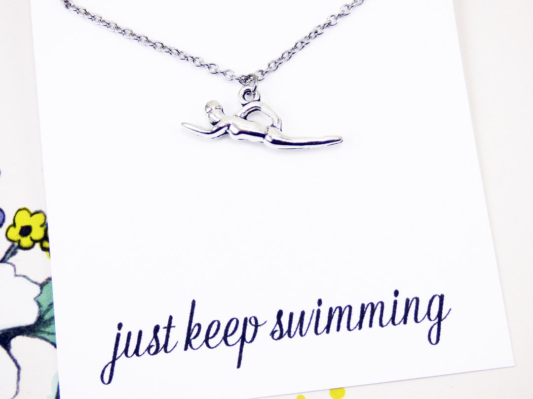 Swimming Necklace Gifts for Swimmers Swim Jewelry Swim Team - Etsy