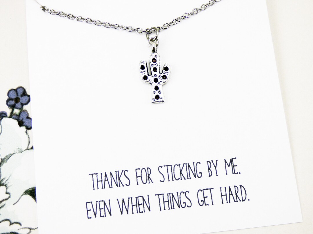 Cactus Necklace Pendant, Cactus Themed Gifts, Cute Cactus Quote, Friend ...