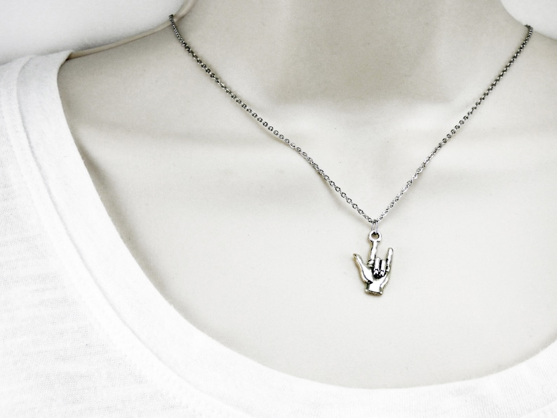 Sign Language Jewelry asl necklace I love you necklace | Etsy