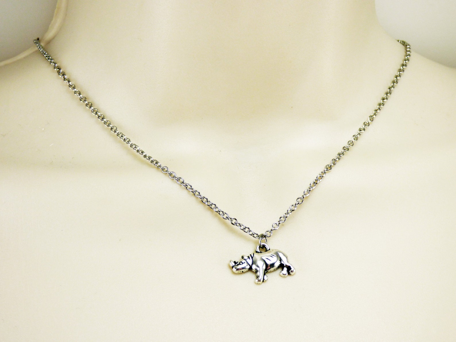 Rhinoceros Necklace, Rhino Gifts for Rhino Lovers, Rhino Necklace ...