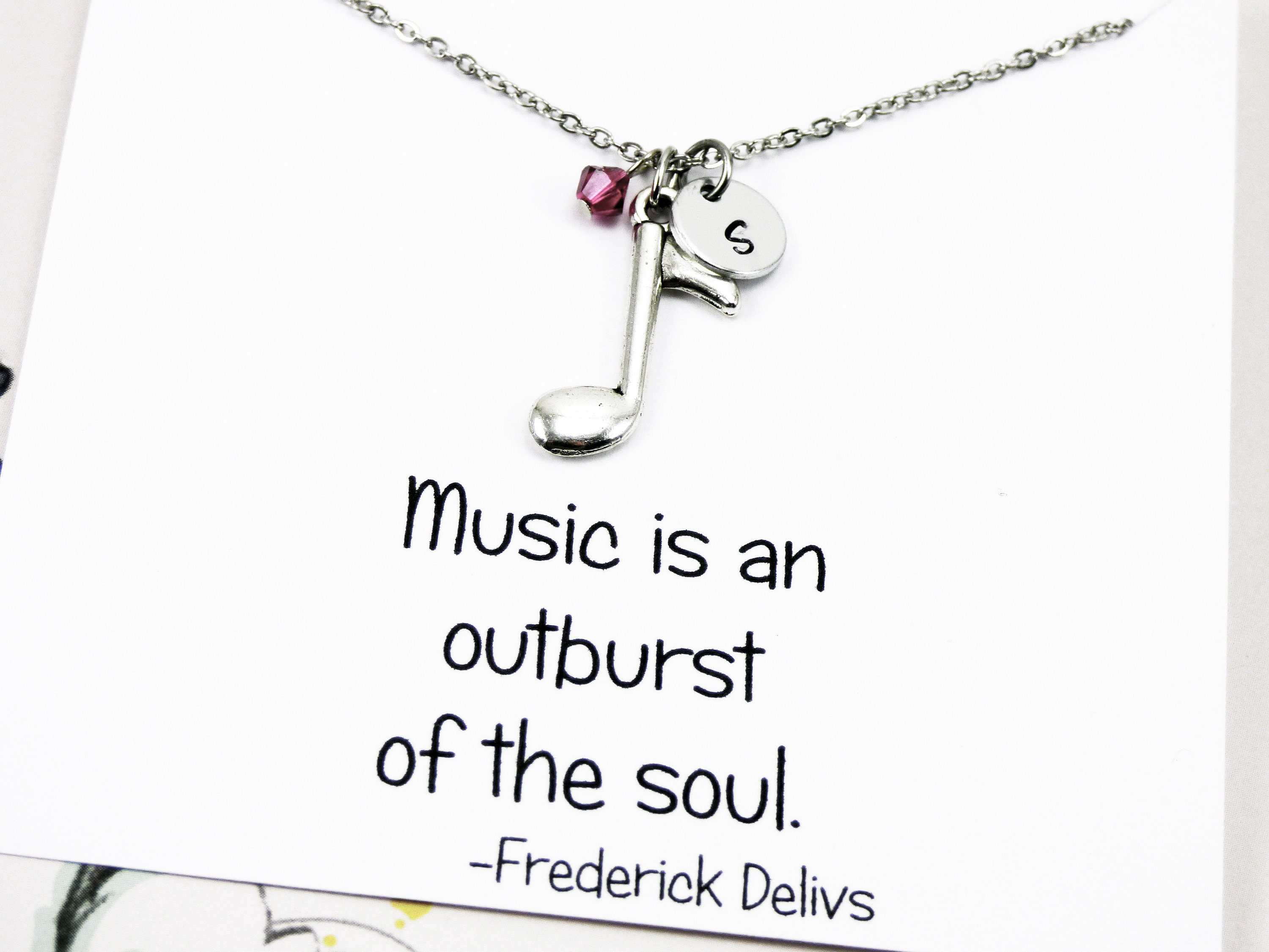 Music Note Necklace music jewelry musician choir | Etsy