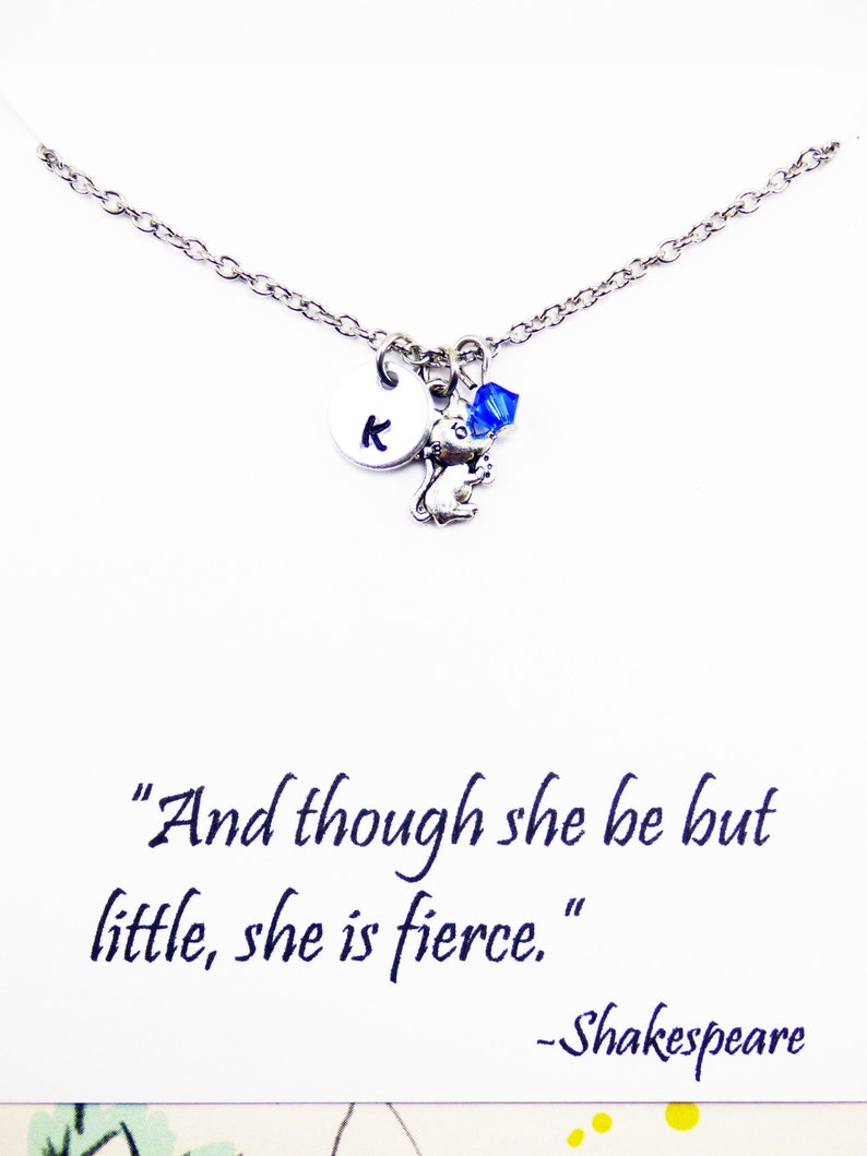 Tiny Mouse Necklace Though She Be Small She is Mighty Small - Etsy